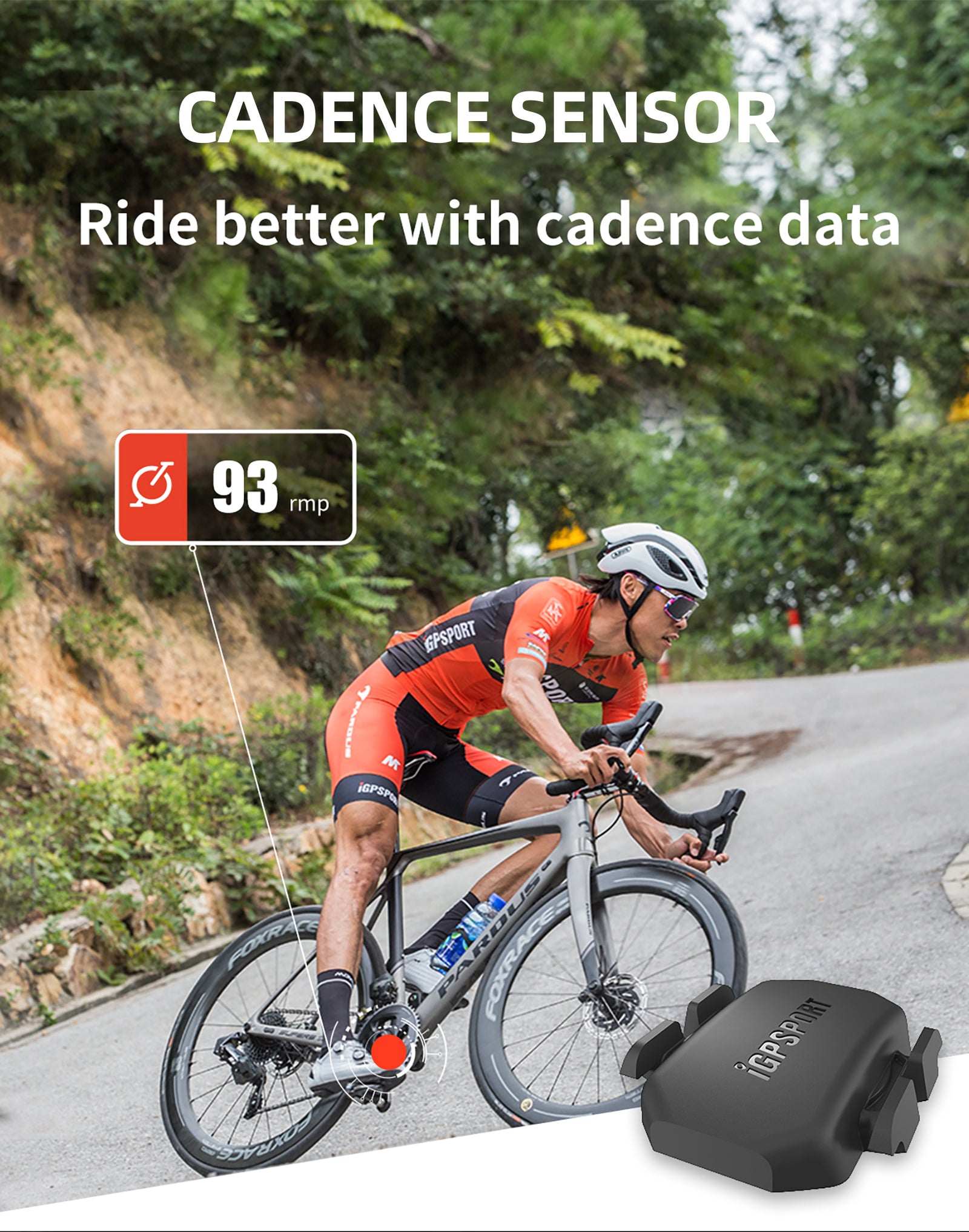 iGPSPORT Bike Speed & Cadence Sensor ANT+ Bluetooth 5.0 IPX7 Waterproo