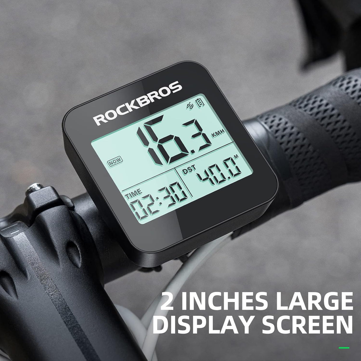 ROCKBROS GPS Bike Computer Accurate Wireless Speedometer with Backligh