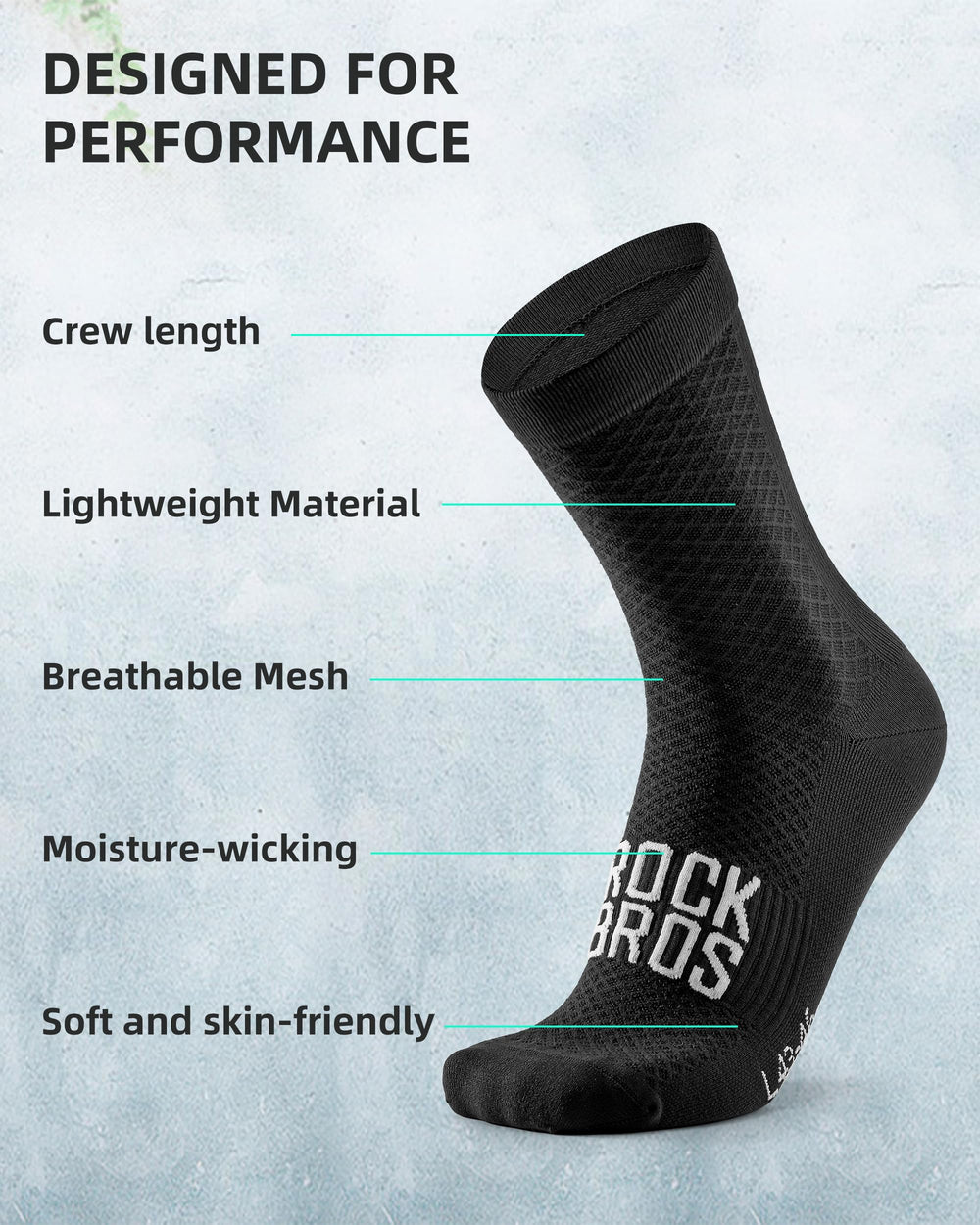 ROCKBROS Road to Sky Cycling Wicking Bike Socks for Men Women
