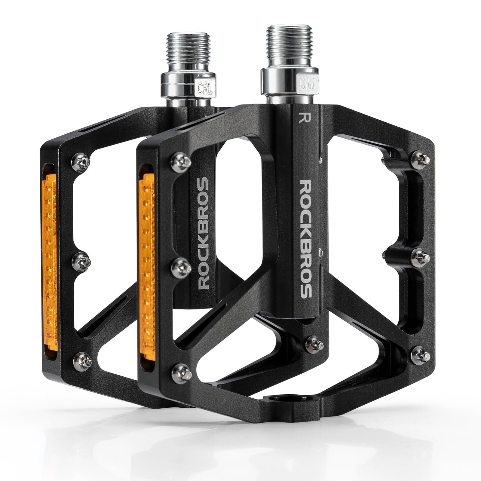 ROCKBROS MTB Reflective Aluminum Pedals 9/16" Sealed Bearing Lightweig