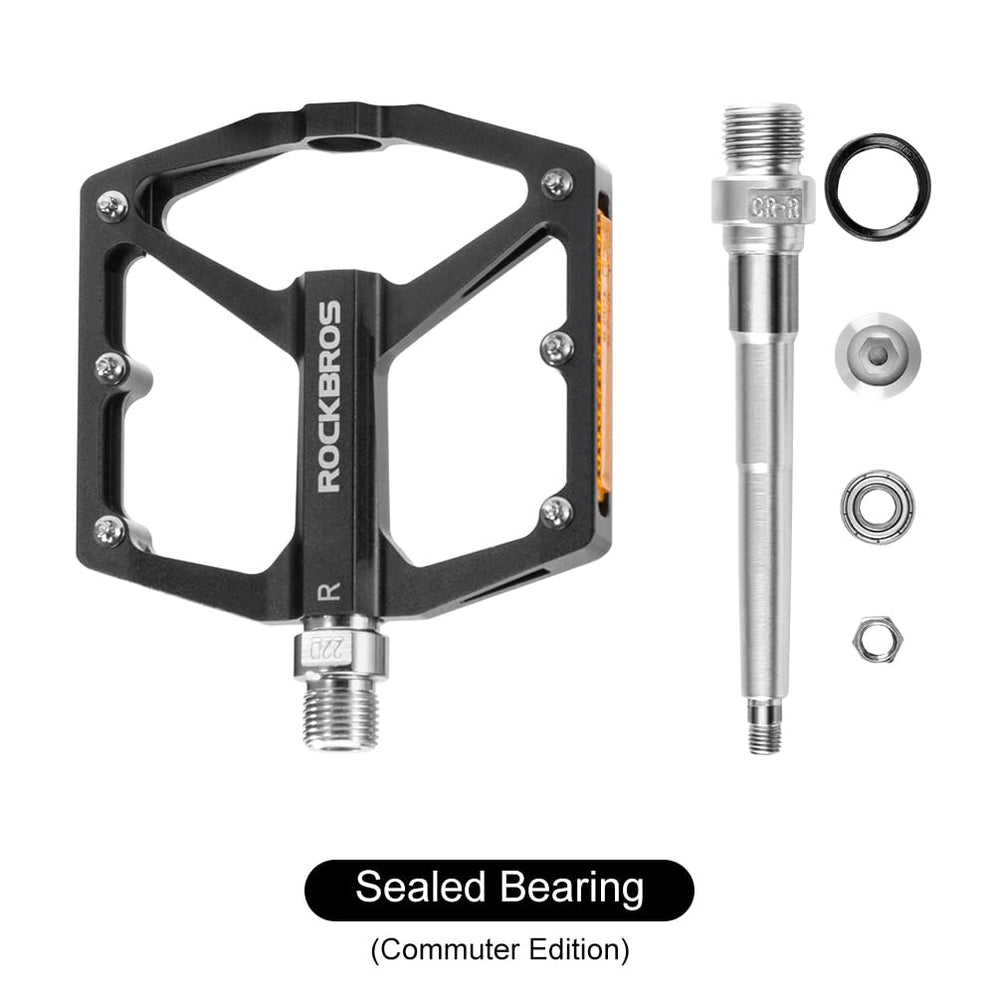 ROCKBROS MTB Reflective Aluminum Pedals 9/16" Sealed Bearing Lightweig