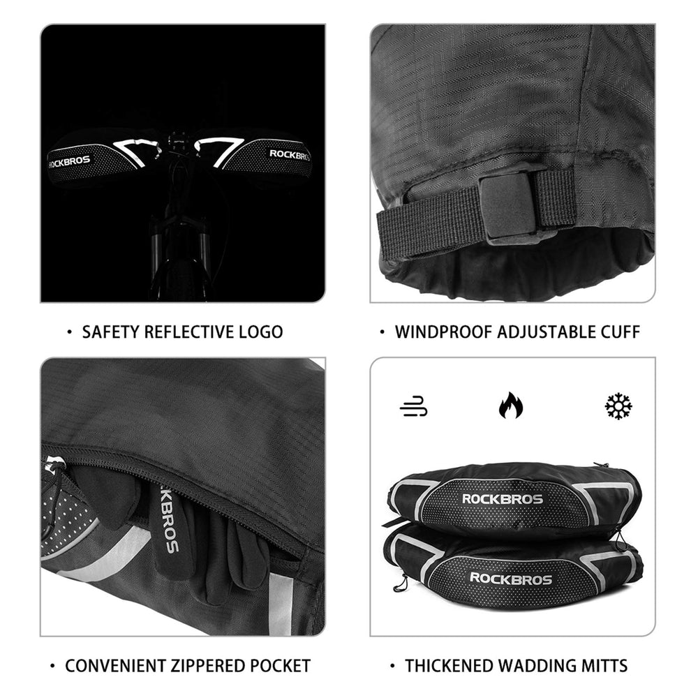 ROCKBROS Winter Handlebar Mittens - Extreme Cold Weather MTB Fat Bike