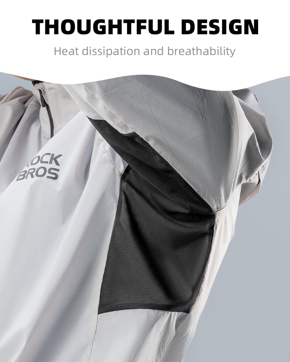 ROCKBROS Lightweight Reflective Windbreaker Running Cycling Jacket Wom